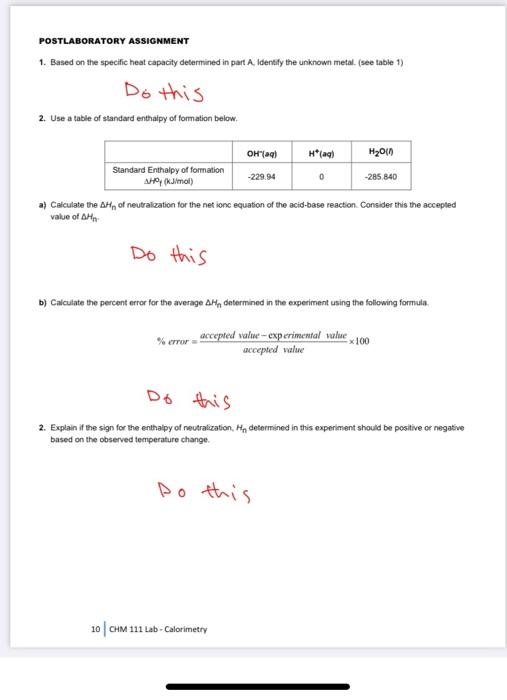 Solved EXPERIMENTAL PROCEDURE PART A: DETERMINATION OF THE | Chegg.com