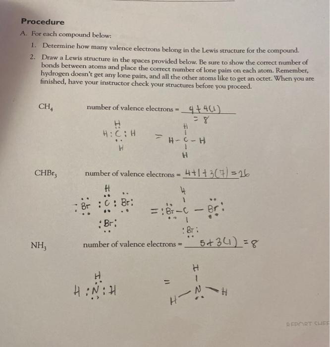 Solved Procedure A. For each compound below: 1. Determine | Chegg.com