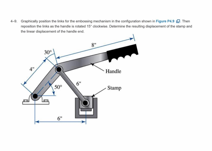 Solved 4-9. Graphically position the links for the embossing | Chegg.com