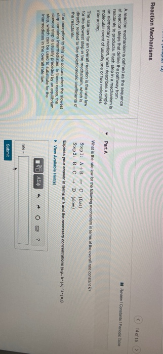 Solved ΠΟΤΗΡΟΤΟ) Reaction Mechanisms 14 of 15 Review | Chegg.com