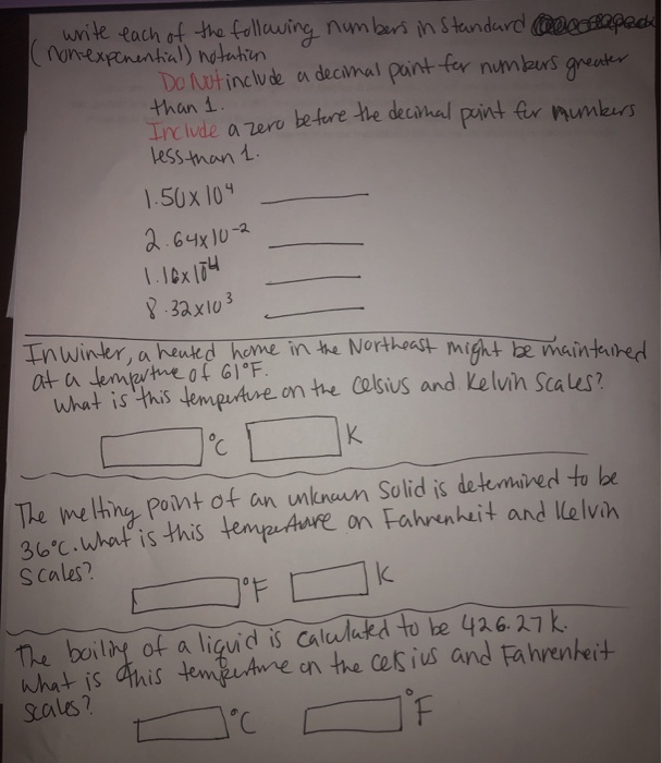 Solved write each of the following numbers in standard | Chegg.com