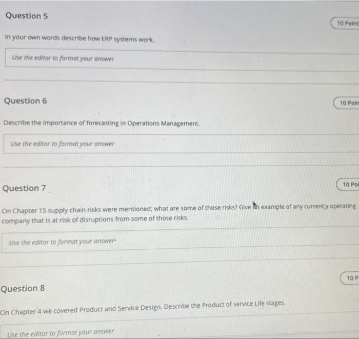 Solved Question 5 10 Point In your own words describe how | Chegg.com