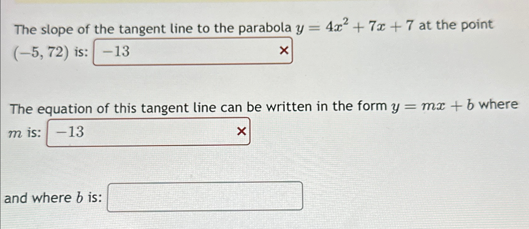 Solved The slope of the tangent line to the parabola | Chegg.com