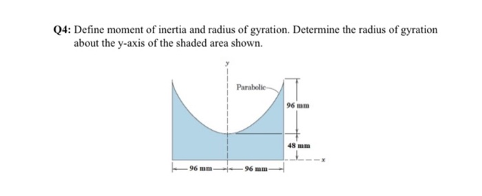 Solved Q4: Define moment of inertia and radius of gyration. | Chegg.com