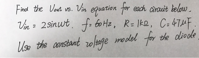 Solved Find the Vout vs. Vin equation for each circuit below | Chegg.com
