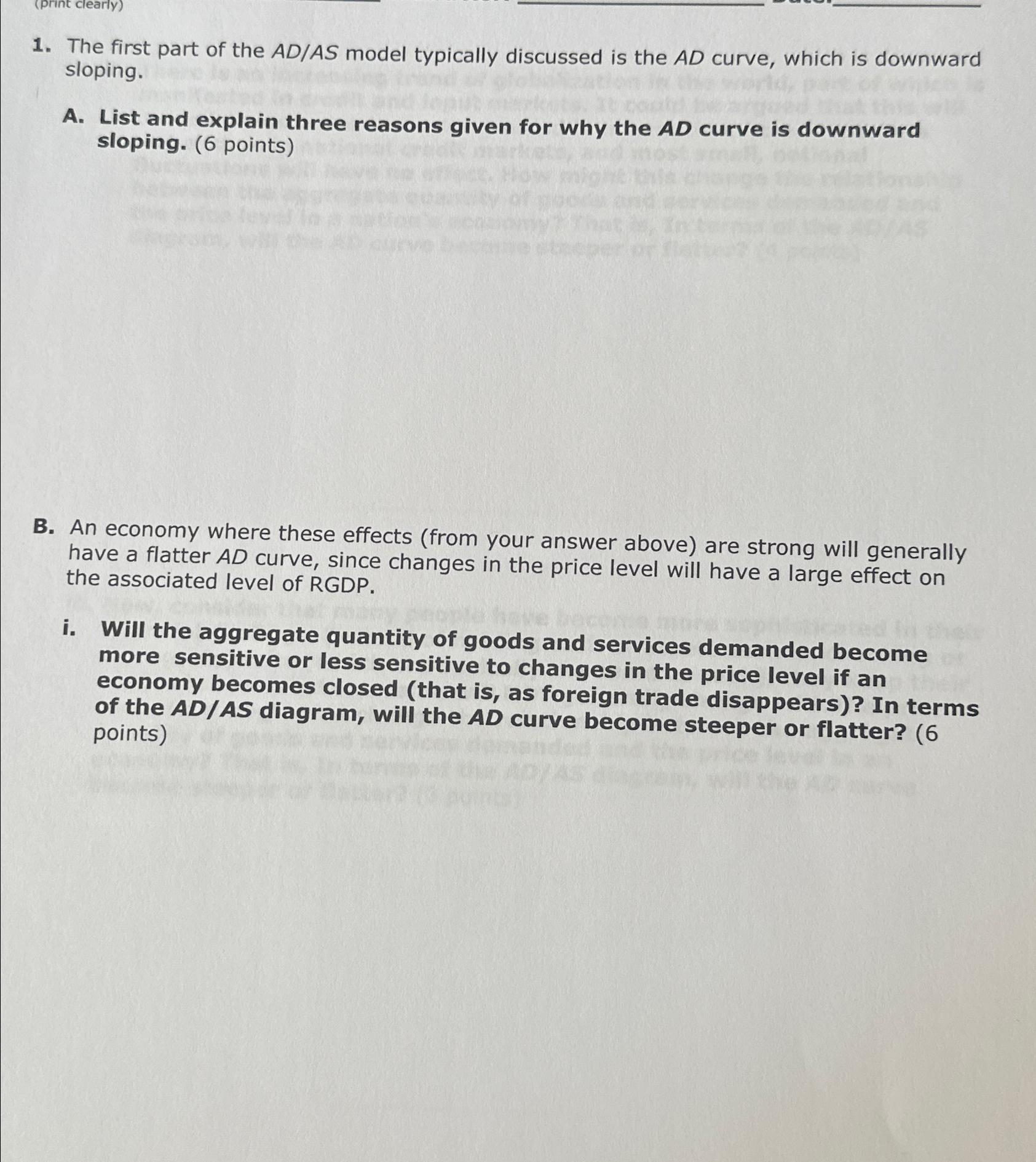 Solved The first part of the ADAS ﻿model typically discussed | Chegg.com