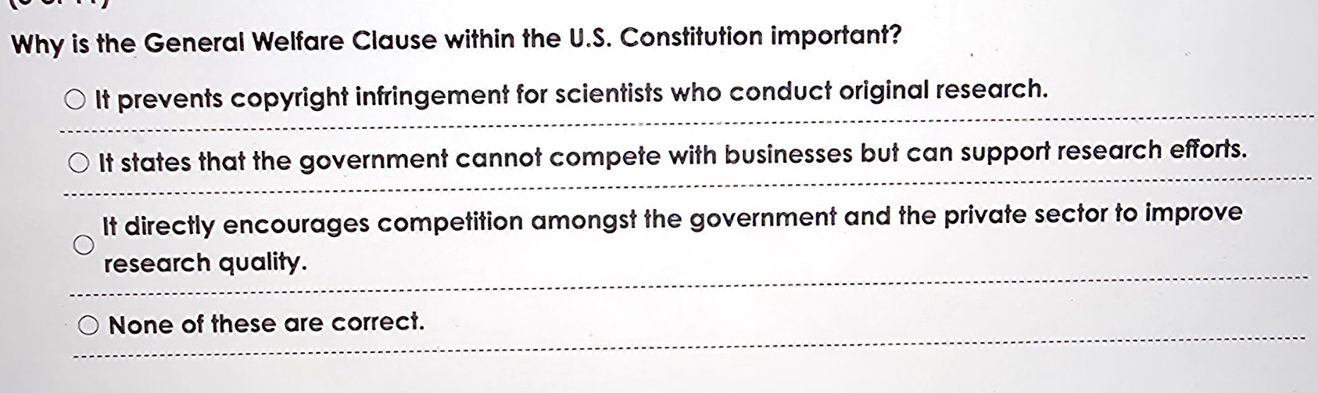 Why is the General Welfare Clause within the U.S. | Chegg.com