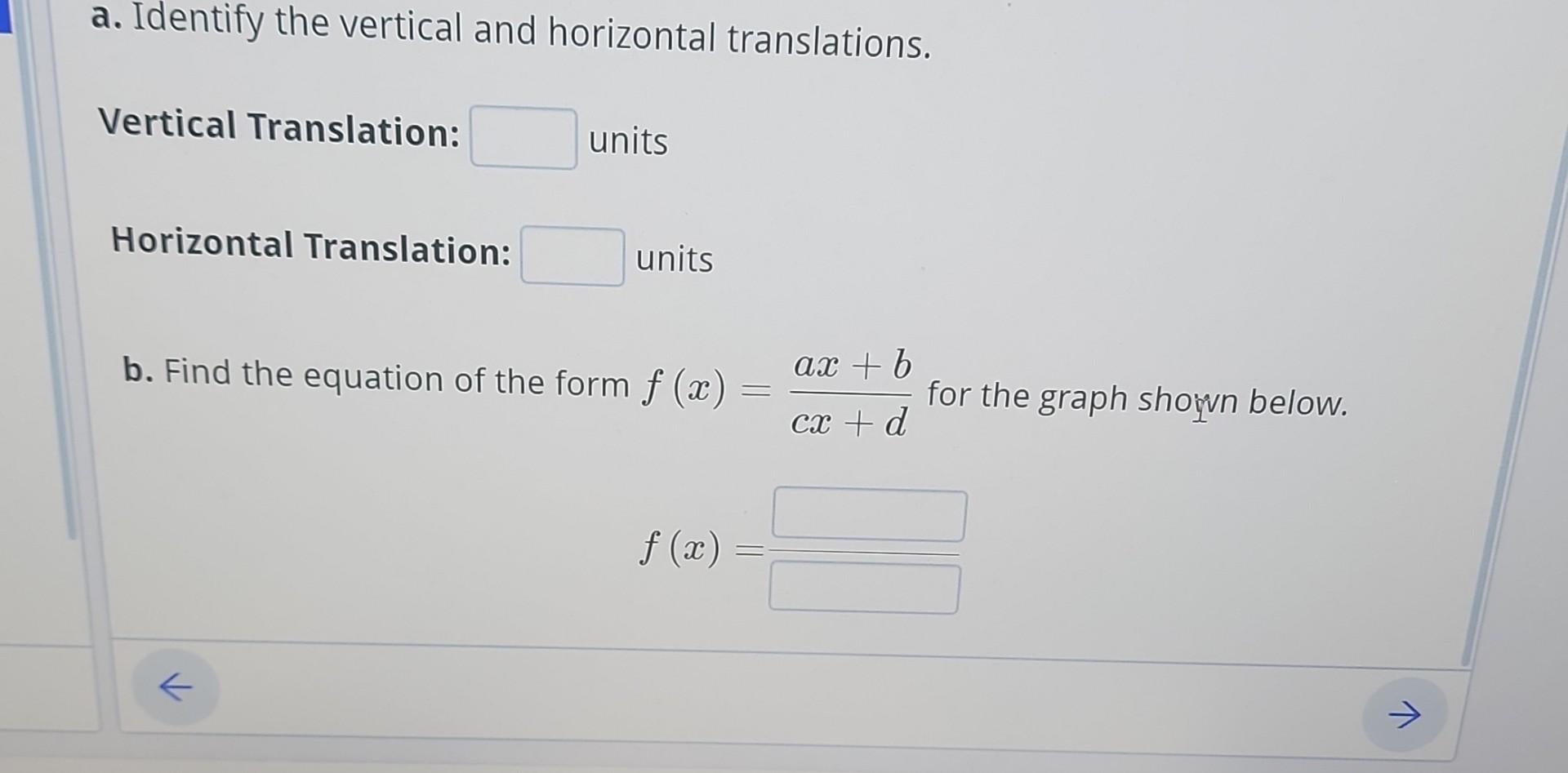 Solved a. Identify the vertical and horizontal translations. | Chegg.com