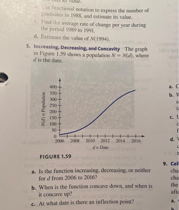 Solved 5. Increasing, Decreasing, a concavity the graph in | Chegg.com