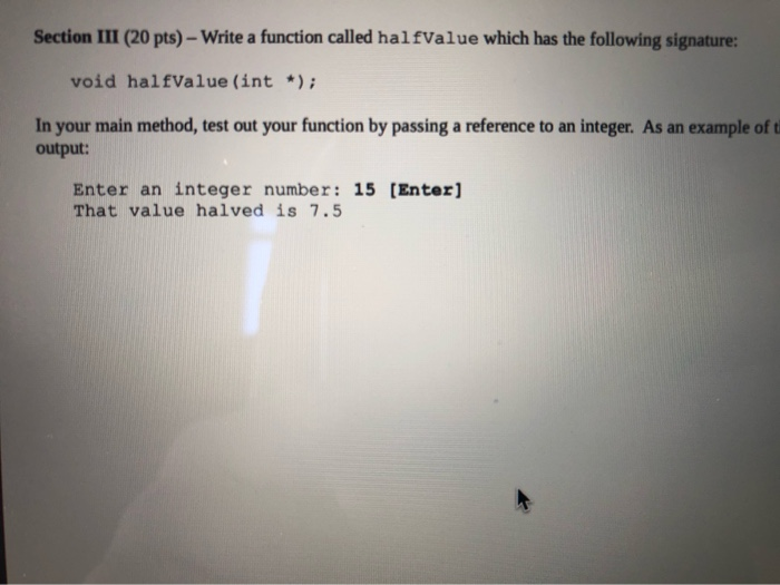Solved Section Iii 20 Pts Write A Function Called 5483