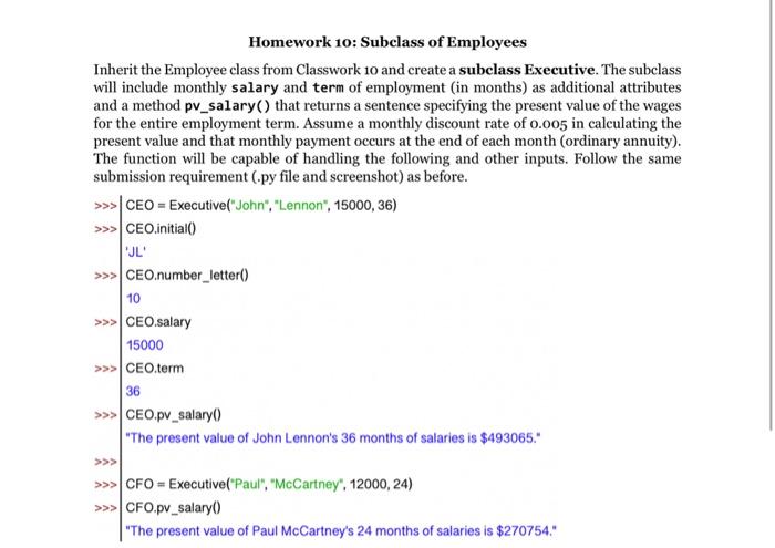 Solved Homework 10 Subclass Of Employees Inherit The