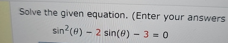 Solved Solve the given equation. (Enter your | Chegg.com