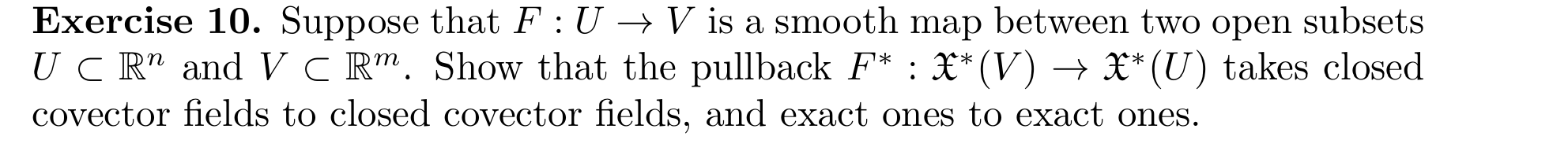 Solved Exercise 10. ﻿Suppose that F:U→V ﻿is a smooth map | Chegg.com