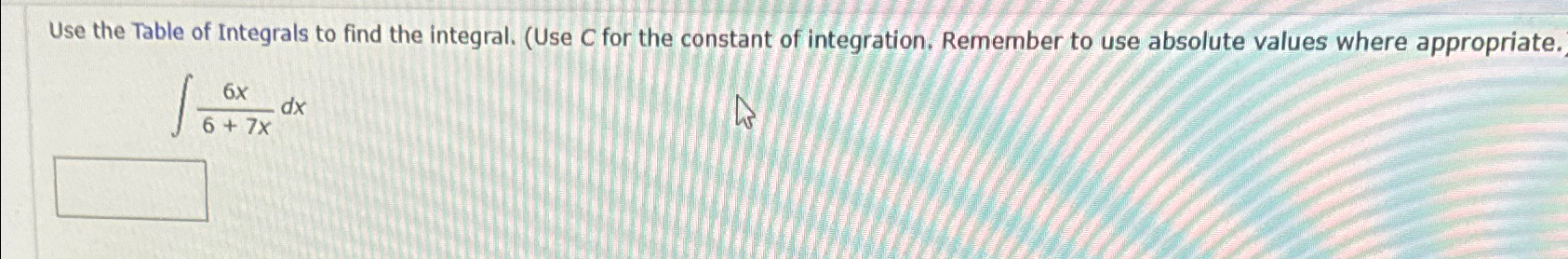 Solved Use the Table of Integrals to find the integral. (Use | Chegg.com