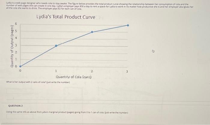 Solved Lydia is a web page designer who needs cola to stay | Chegg.com