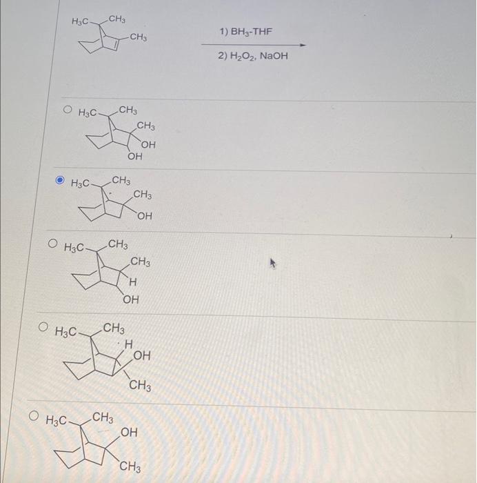 Solved 1) BH3-THF 2) H2O2,NaOH | Chegg.com