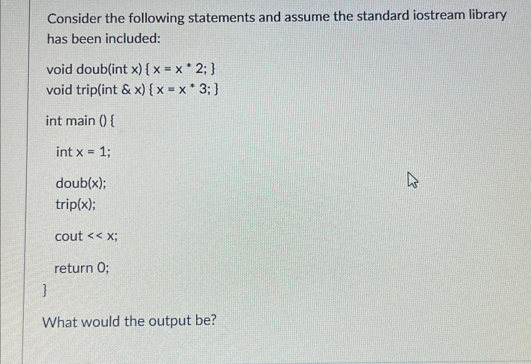 Solved Consider the following statements and assume the | Chegg.com