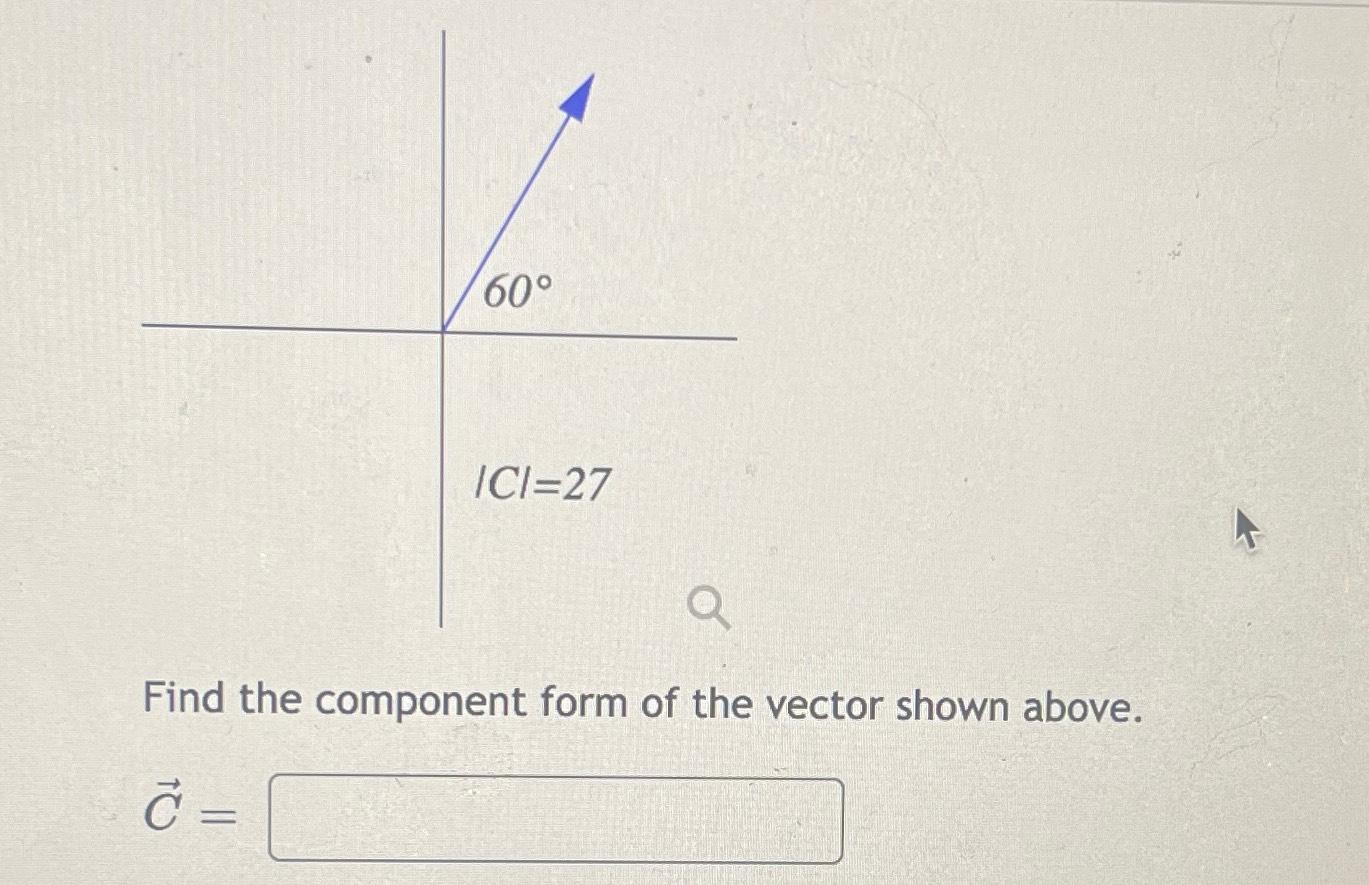 Solved Find the component form of the vector shown | Chegg.com