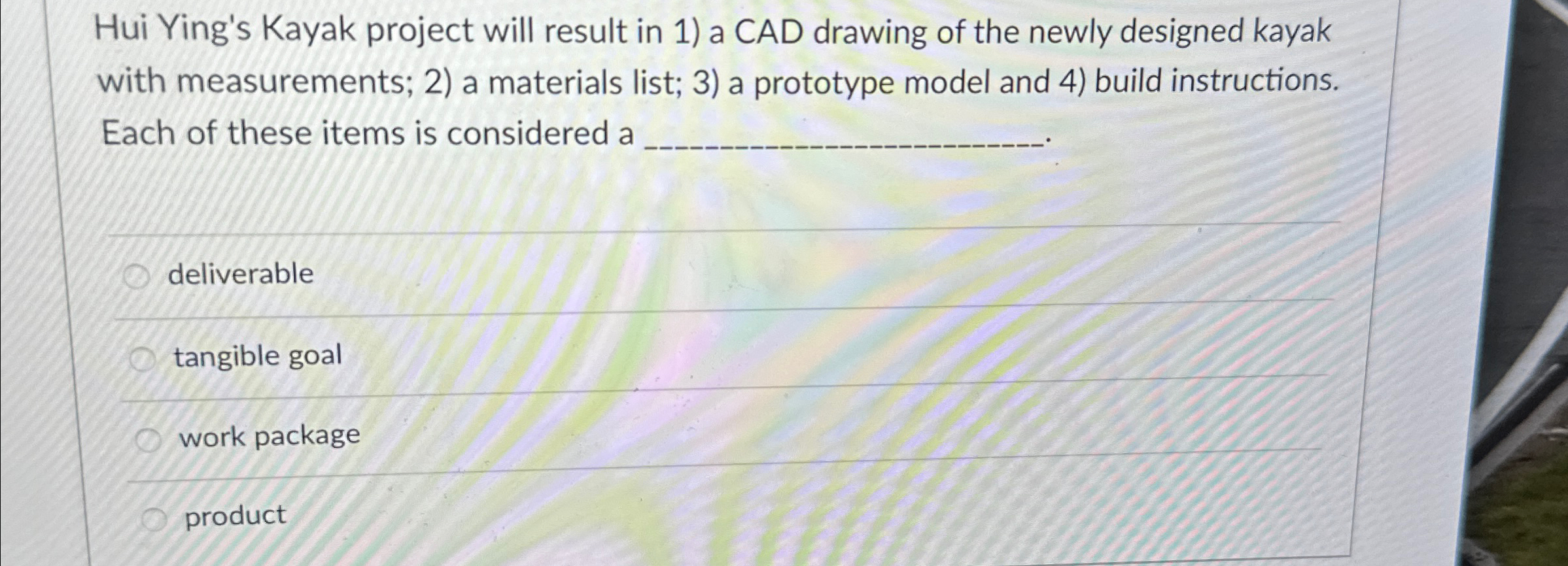 Solved Hui Ying's Kayak project will result in 1) ﻿a CAD | Chegg.com
