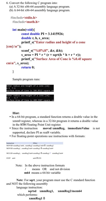 Solved Convert the following C program into: A 32-bit | Chegg.com