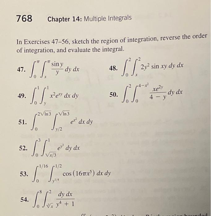 Solved In Exercises 47-56, sketch the region of integration, | Chegg.com