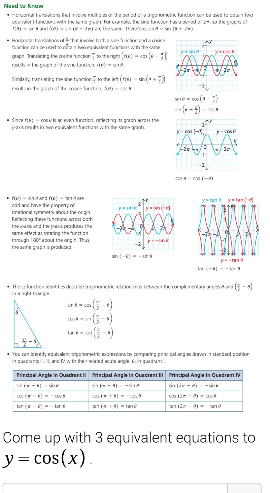 Solved Need to Know - Horizontal translations that involve | Chegg.com