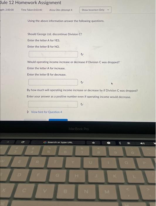 Solved dule 12 Homework Assignment ngth: 2:00000 1: | Chegg.com