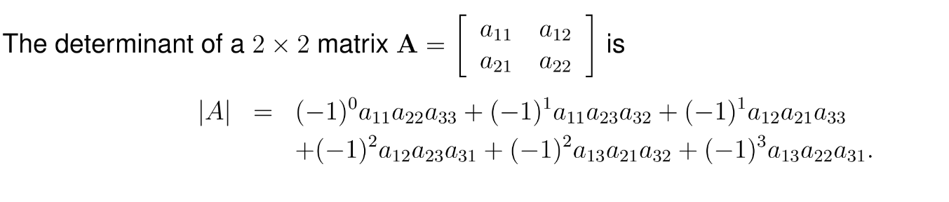 Solved The determinant of a 2×2 ﻿matrix | Chegg.com