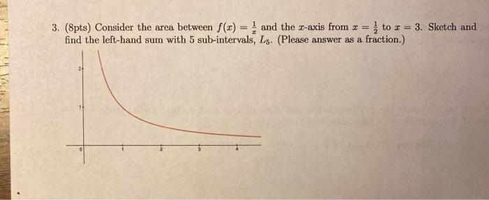 Solved 3. (8pts) Consider the area between f(x) = 1 and the | Chegg.com Solved 3. (8pts) Consider the area between f(x) = 1 and the | Chegg.com