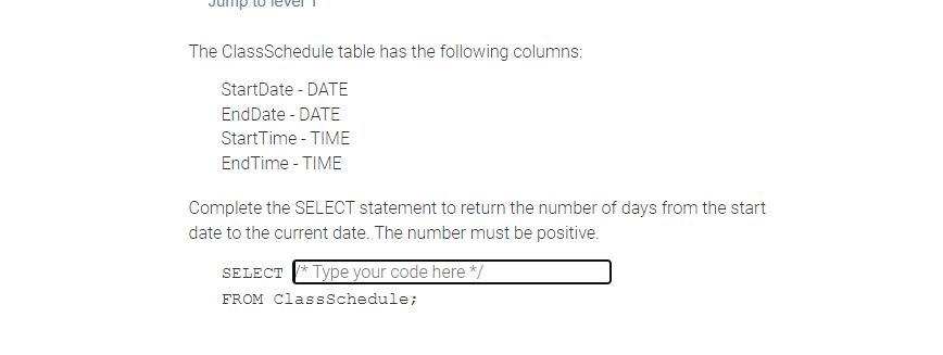 SELECT * ﻿Type your code here( *)/()FROM Student; The | Chegg.com
