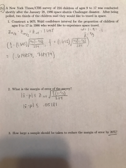 Solved (b) A New York Times/CBS survey of 224 children of | Chegg.com