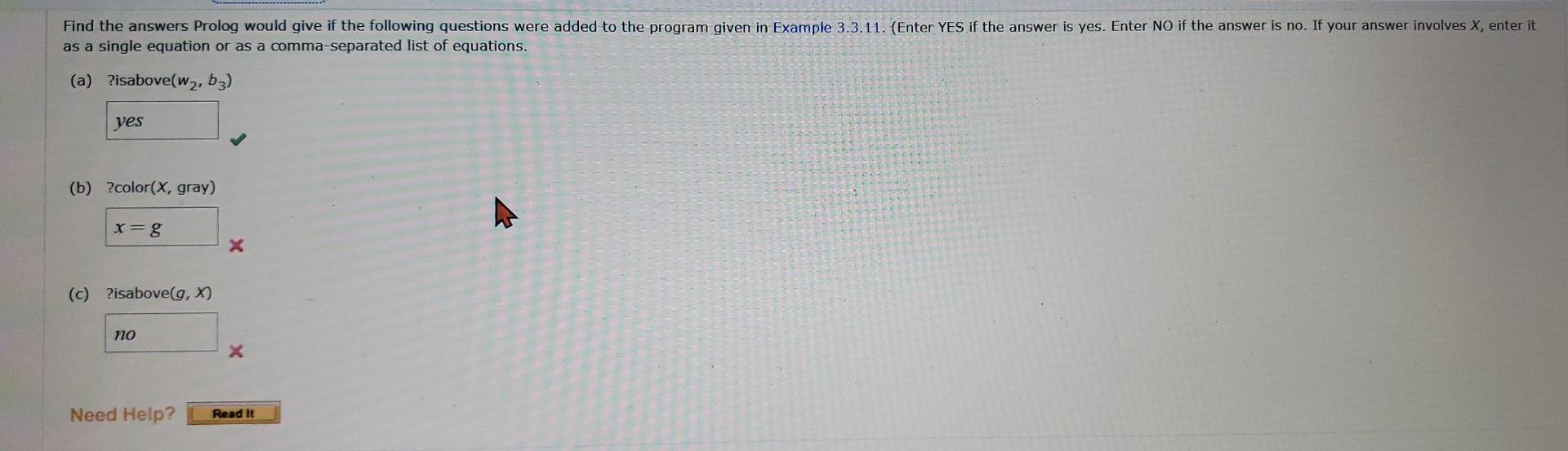 Solved Find the answers Prolog would give if the following | Chegg.com
