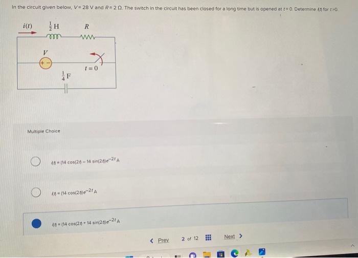 Solved In the circuit given below, V=28V and R=2Ω. The | Chegg.com