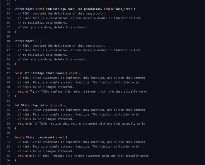 Solved State Class The purpose of this exercise is for you | Chegg.com
