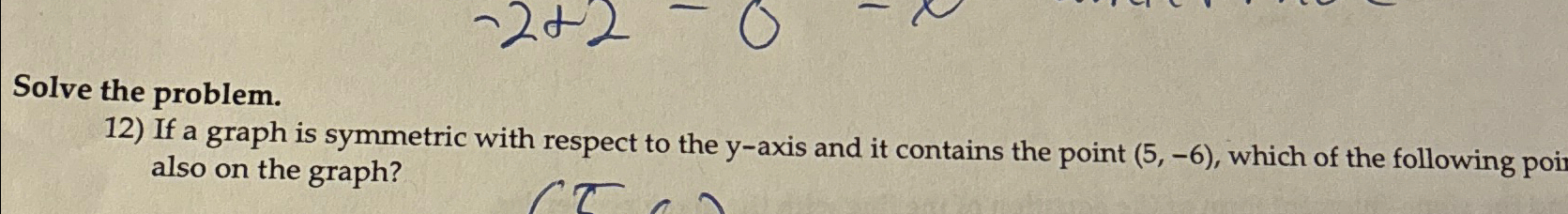 Solved Solve the problem.If a graph is symmetric with | Chegg.com