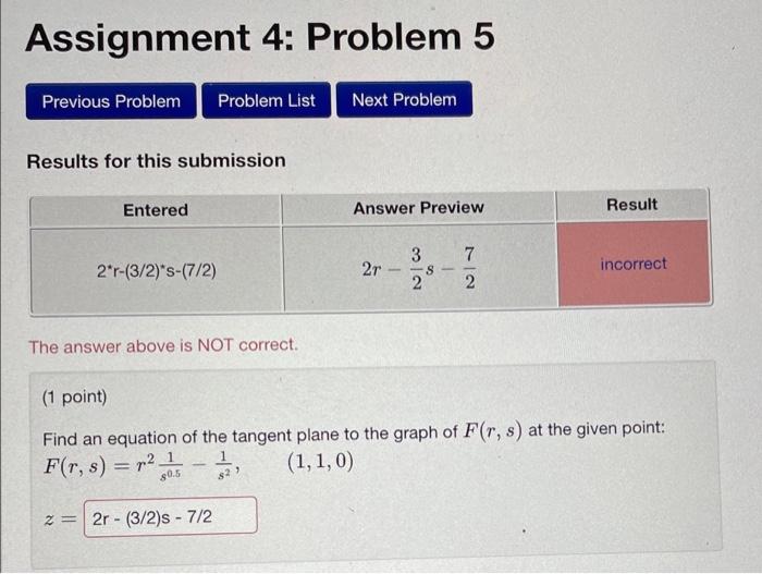 Solved Assignment 4: Problem 5 Results for this submission | Chegg.com