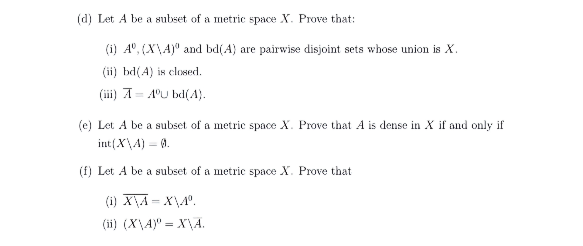 Solved Real Analysis II - ﻿please do all, will like !(d) | Chegg.com