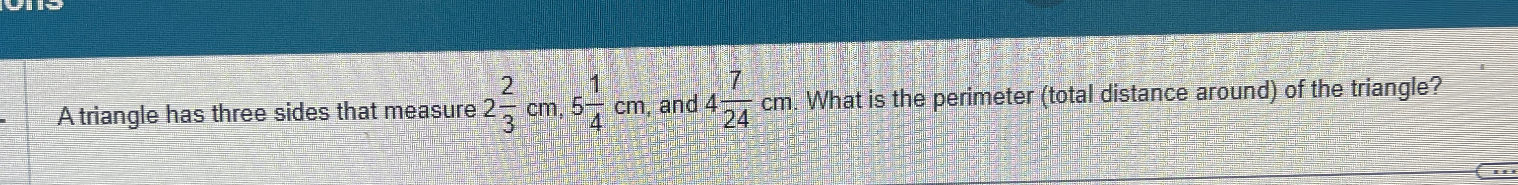 Solved A triangle has three sides that measure 223cm,514cm, | Chegg.com