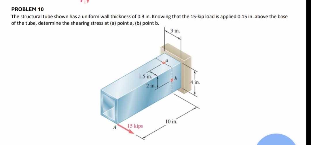 Solved PROBLEM 10The structural tube shown has a uniform | Chegg.com