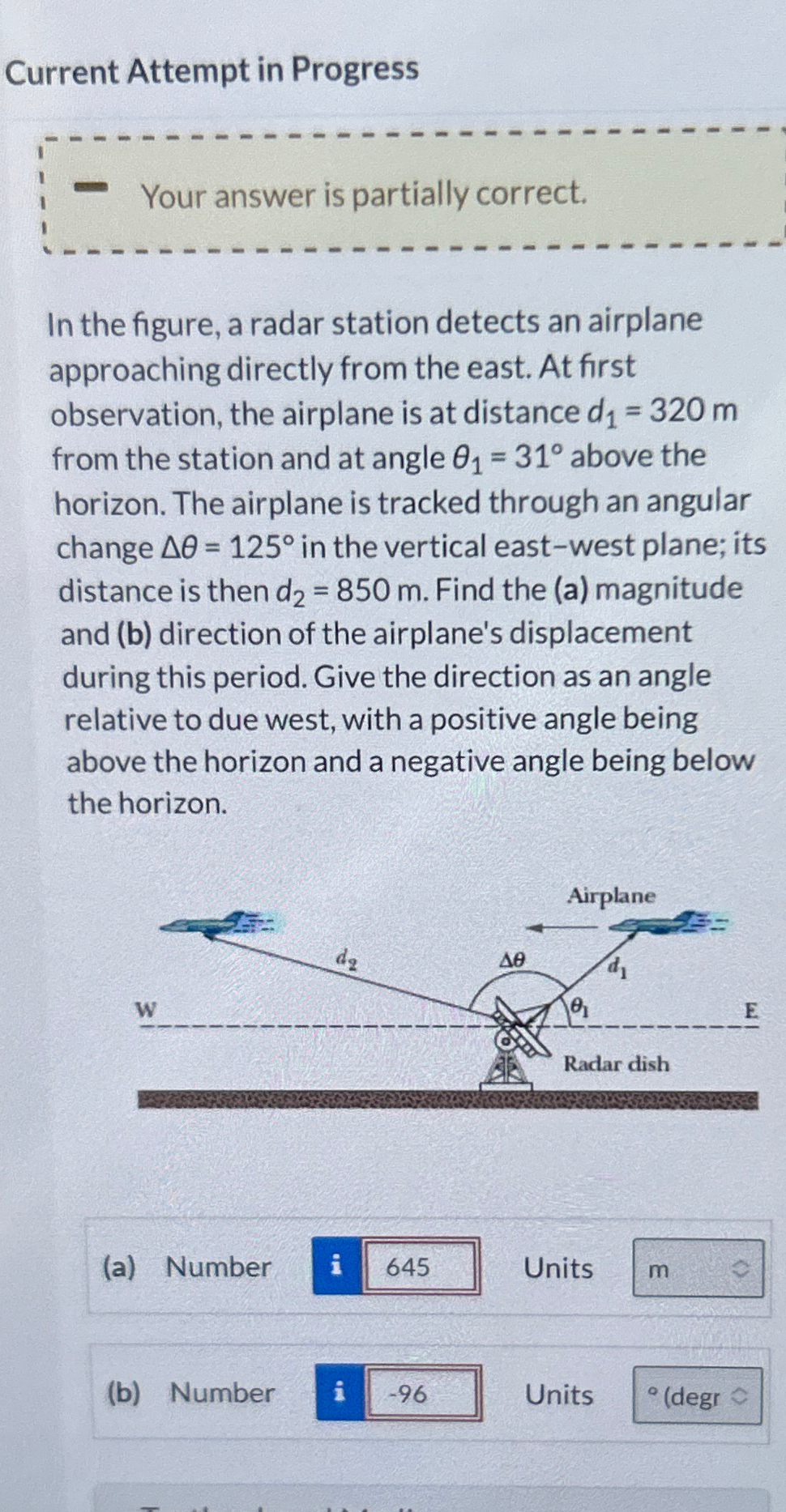 Solved In the figure, a radar station detects an airplane | Chegg.com