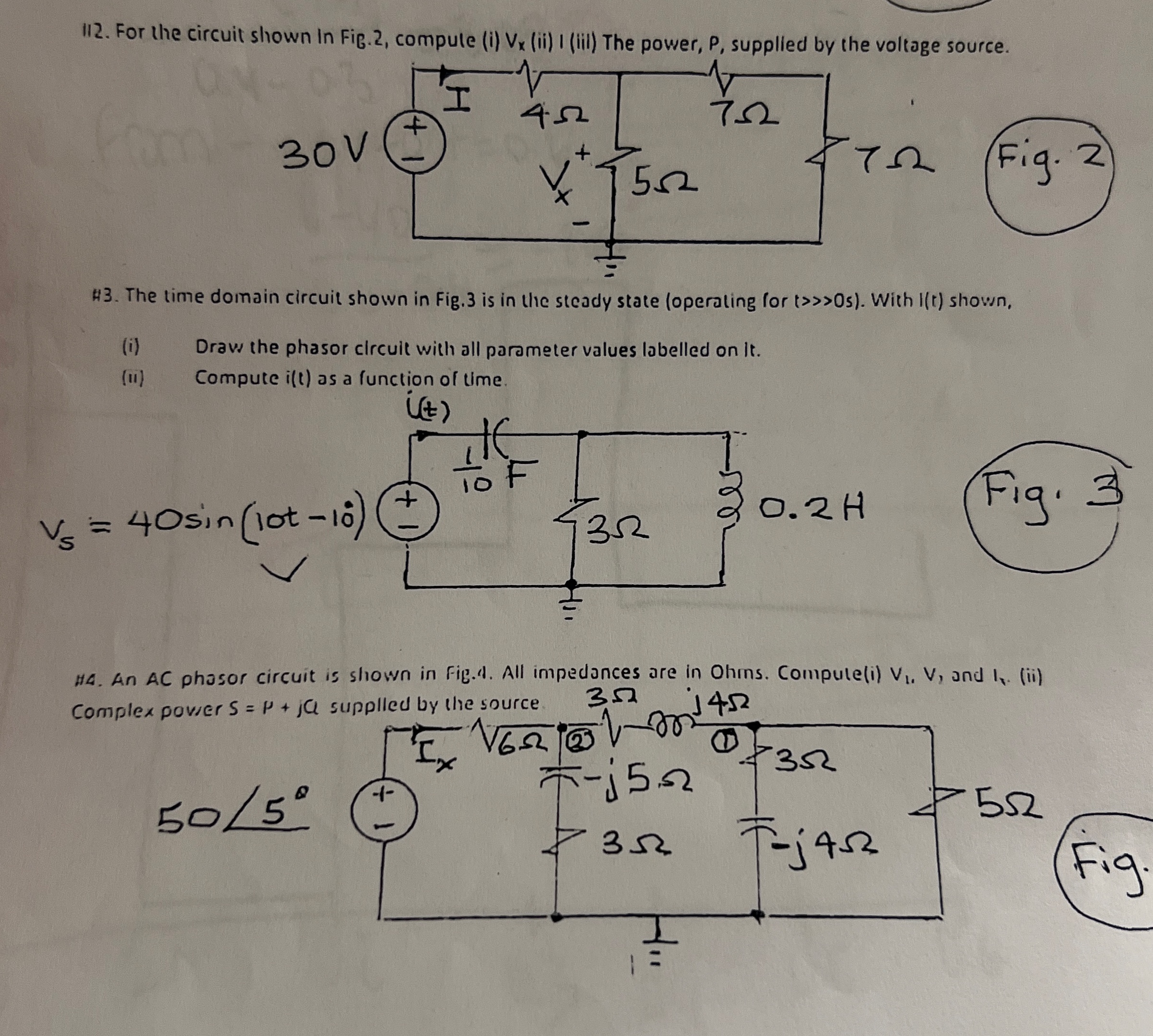 Solved The time domain circuit shown in Fig. 3 ﻿is in the | Chegg.com