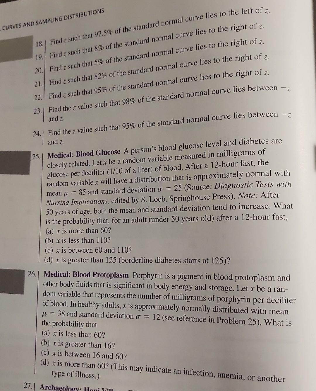 Solved Basic Computation: Find z Values In Problems 15−24, | Chegg.com