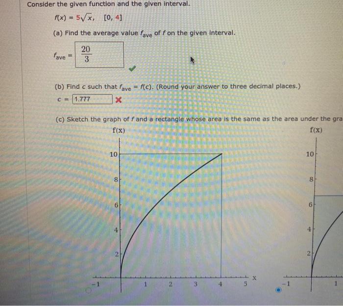Solved Consider the given function and the given interval. | Chegg.com