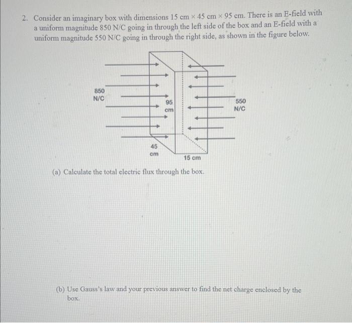 Solved 2. Consider an imaginary box with dimensions 15 cm×45 | Chegg.com