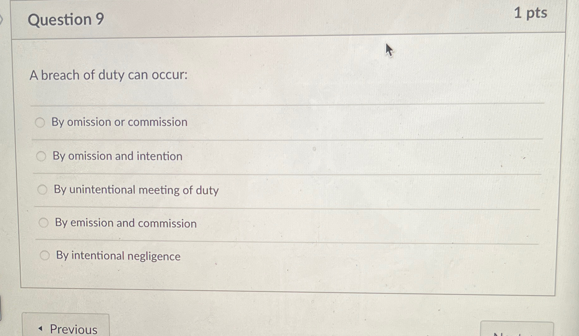 Solved Question 91 ﻿ptsA breach of duty can occur:q,By | Chegg.com