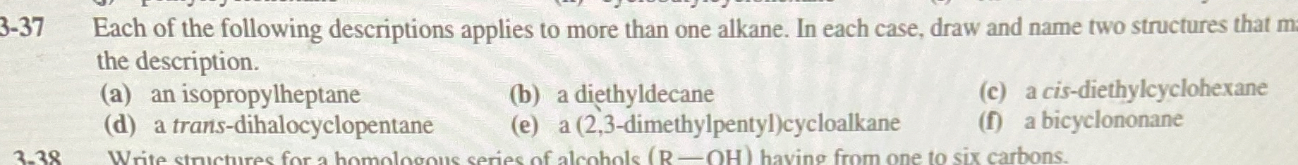 Solved 3-37 ﻿Each of the following descriptions applies to | Chegg.com