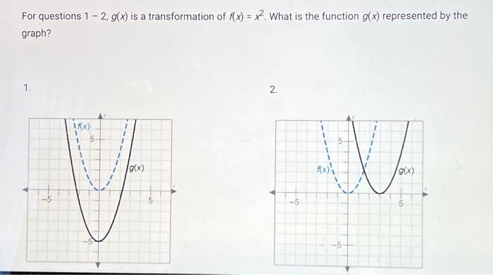 Solved For questions 1−2,g(x) is a transformation of | Chegg.com