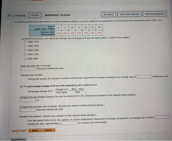 Solved Calculate the average rate of change of the given | Chegg.com
