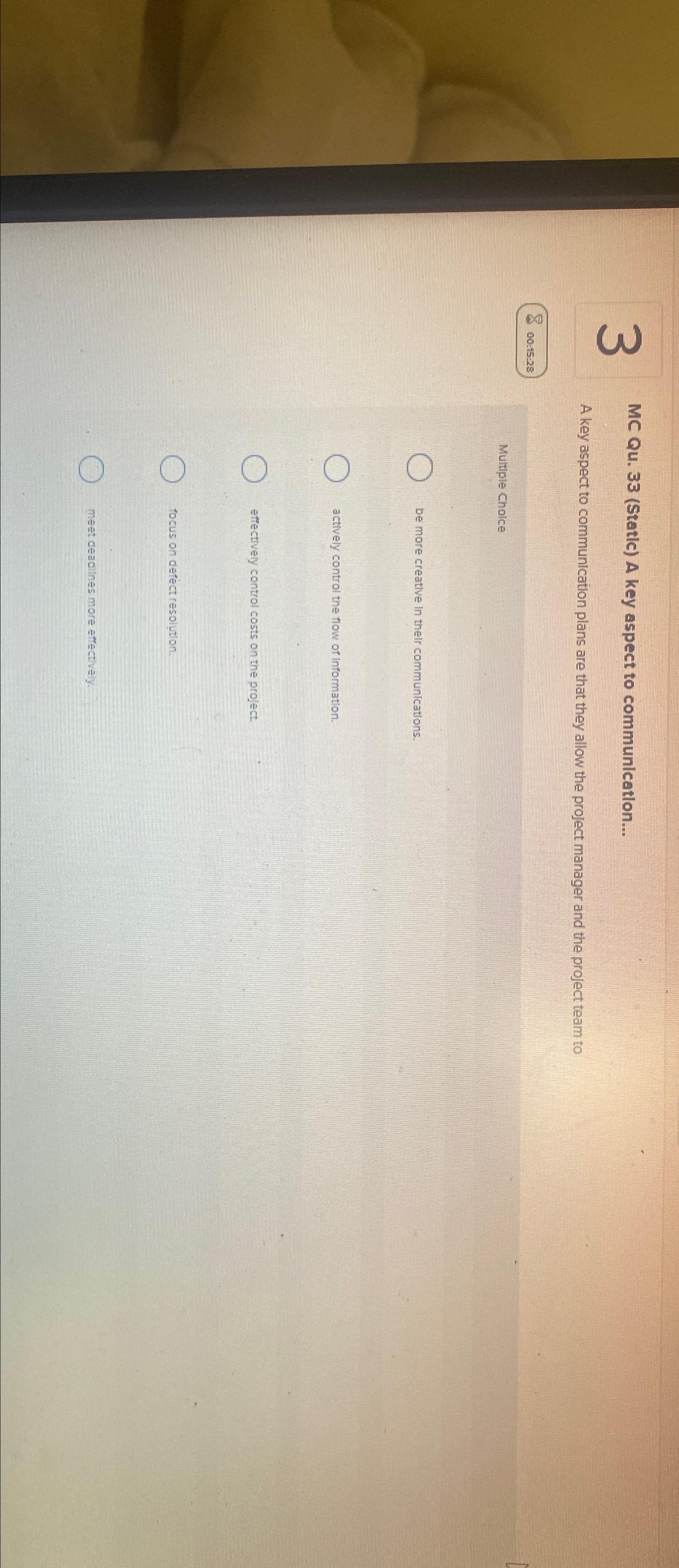 Solved MC Qu. 33 (Statlc) ﻿A key aspect to communlcatlon...A | Chegg.com