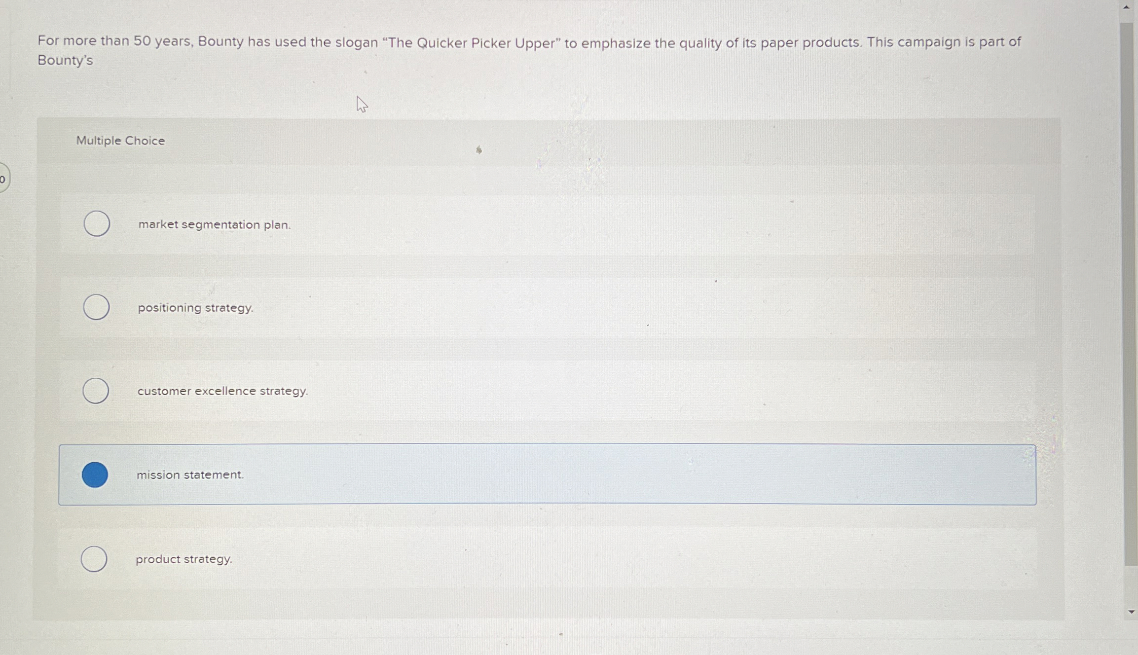 Solved For more than 50 ﻿years, Bounty has used the slogan | Chegg.com